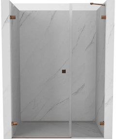 Mexen Lunar-B levou kyvné sprchové dveře 120 cm, transparentní, růžové zlato - 832S-120-050-60-00-L