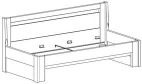 BMB Postel Tandem ORTHO bez područek - masivní buk Moření: Káva, Provedení: oblé, Rozměr: 90/180 x 200 cm