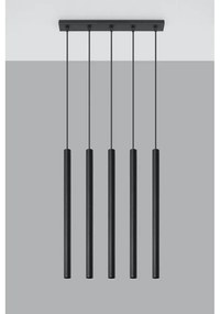Černé závěsné svítidlo Sollux Fideus, délka 45 cm