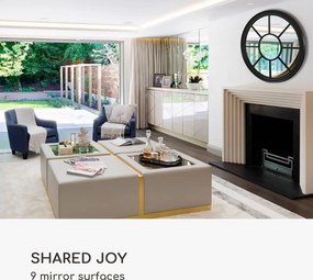 Casa Chic Leeds Nástěnné zrcadlo s kulatým rámem z pravého dřeva Ø 90 cm