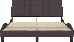 Rám postele bez matrace Hanko tmavě hnědý 140 x 190 cm textil 3310387