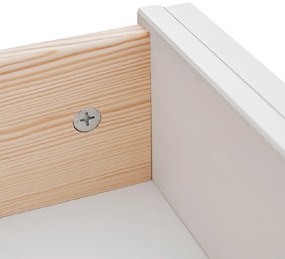 Massive home | Belluno Elegante bílý psací stůl z masivu s dubovou deskou