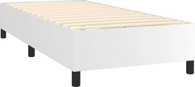 Box spring postel s matrací a LED bílá 80 x 200 cm umělá kůže 3139230