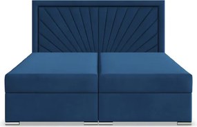 Manželská postel VICENZA Velvet 160×200 cm tmavě modrá