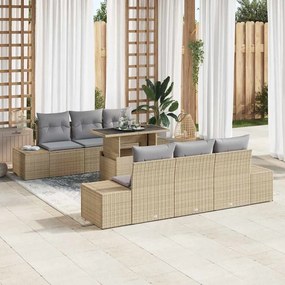 Set pohovek 7 ks Béžová a Světle šedá polyratan 3349106