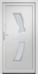 vidaXL Vchodové dveře 88 x 200 cm PVC [3187921] Barva: Bílá