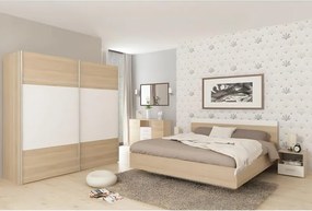 Manželská postel GABRIELA 180x200 cm dub sonoma / bílá Kondela 0000133090