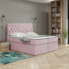 Eka Kontinentální čalouněná postel Luxurious - Cassablanca (160x200 cm) Barva látky Trinity: Černá (Trinity 2316)