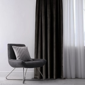 Závěs Amelia Home Velvet s průchodkami černý