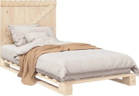 Rám postele s čelem 100 x 200 cm masivní borové dřevo 3281551