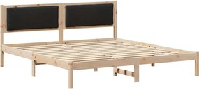Rám postele s čelo Černá 200 x 200 cm Masivní borové dřevo 3394230