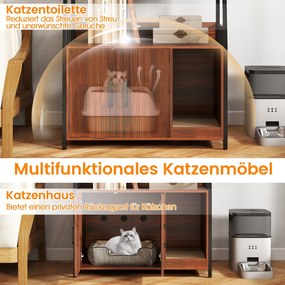 Costway Skříň pro kočky s nabíjecí stanicí na knihy 3 rovná – 80 × 40 × 132 cm