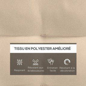 Outsunny Sada 6 zahradních polštářů na židle, prošívané venkovní polštáře, vysoký komfort, dim. 40D x 40Š cm Khaki | Aosom