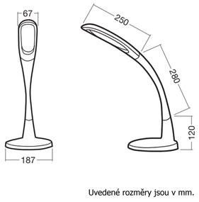 Stolní LED lampa Soleto, bílá