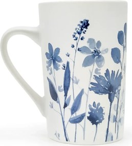 Porcelánový hrnek Modrá louka, 300 ml – akvarelový motiv divoké louky, matný povrch