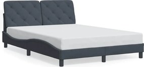 Rám postele bez matrace tmavě šedý 140 x 190 cm samet 3207918