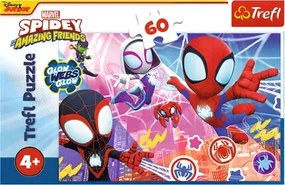 TREFL Puzzle Spidey: Hrdinské dobrodružství / 60 dílků / 33 x 22 cm