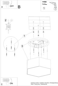 Stropní svítidlo Sunde, 1x bílé plastové stínítko, (bílý plast)