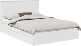 Postel s úložným prostorem Bílá 160 x 200 cm Kompozitní dřevo 3409531