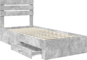Rám postele s čelo Betonově šedá 100 x 200 cm Kompozitní dřevo 3411678