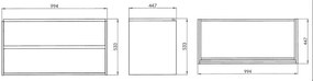 Cersanit - Crea skříňka pod umyvadlo na desku 100cm, dub, S924-011