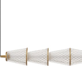 Závěsné svítidlo Sansa, 6x transparentní skleněné stínítko, b/g