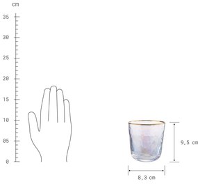 Butlers SMERALDA Sada sklenic se zlatým okrajem 280 ml 6 ks