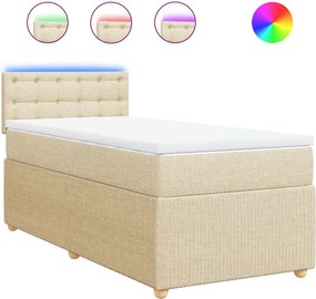 Box spring postel s matrací krémová 80 x 200 cm textil 3289602