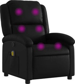 Masážní polohovací křeslo černé, umělá kůže 3205899