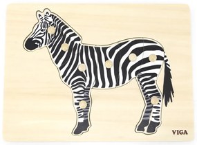 Dřevěná montessori vkládačka - zebra
