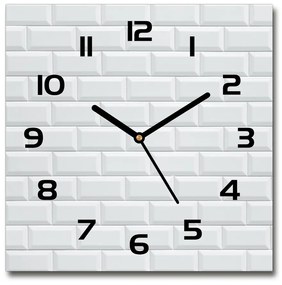 Wallmuralia Skleněné hodiny čtverec Keramická stěna 30x30 cm