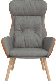 Relaxační křeslo světle šedé textil a PVC 341301