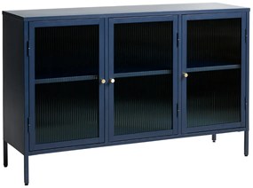 OnaDnes -20% Modrá kovová vitrína Unique Furniture Bronco 85 x 132 cm