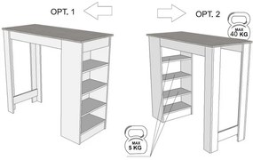 Barový stůl Mojito, bílý/šedý beton