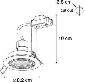 Chytré zapuštěné bodové svítidlo černé vč. WiFi GU10 nastavitelné - Ude Honey