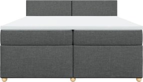 Box spring postel s matrací tmavě šedá 200x200 cm textil 3286781