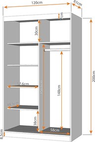 Šatní skříň NORA 5 (více variant)