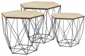 Tutumi Drátěný konferenční stolek,45,5x45,5x40cm,dub sonoma