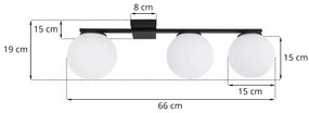 Stropní svítidlo Florence, 3x bílé skleněné stínítko