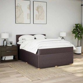Box spring postel s matrací tmavě hnědá 140x190 cm textil 3287454