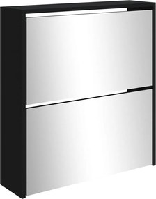 vidaXL Botník se zrcadlem 2patrový 63 x 17 x 67 cm [342629] Barva: Bílá
