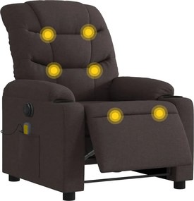 Elektrické masážní polohovací křeslo tmavě hnědé textil 3206641