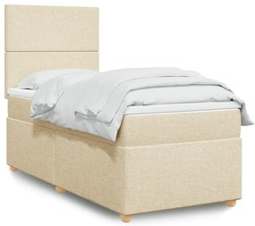 Box spring postel s matrací krémová 90x190 cm textil 3293433