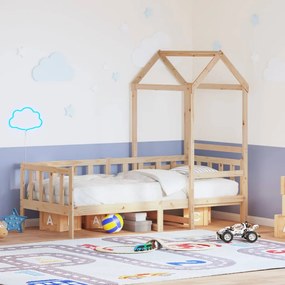Válenda se střechou 80 x 200 cm masivní borové dřevo 3282212