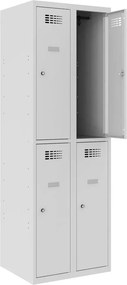 MALOW Šatní skříň dělená Sus 322 W šířka 600 mm [světle šedá, světle šedá, cylindrický zámek]