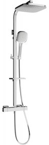 Mexen CQ33 odkrytý sprchový set s dešťovou sprchovou hlavicí a termostatickou sprchovou baterií, Chromovaná - 772503395-00