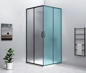 Gelco SIGMA SIMPLY BLACK sprchové dveře posuvné pro rohový vstup 900 mm, sklo Brick GS2490B
