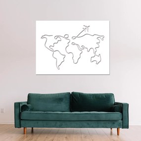 dřevo života Dřevěná mapa světa CESTA Barevný vzor: Bílá, Velikost map: 80x59