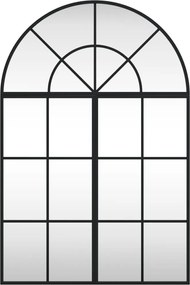 vidaXL Nástěnné zrcadlo černé 60 x 90 cm oblouk železo [3200605]