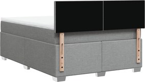 Box spring postel s matrací světle šedá 140 x 190 cm textil 3285876